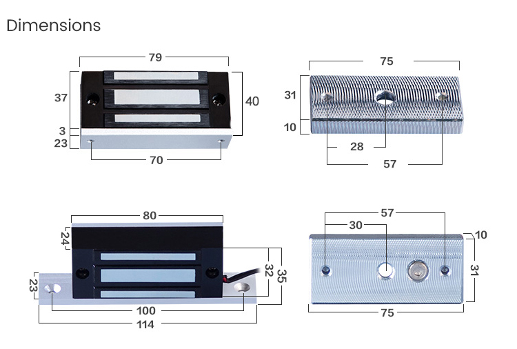 60KG Electric Magnetic Lock Fail-Safe DC12V For Access Control System ...