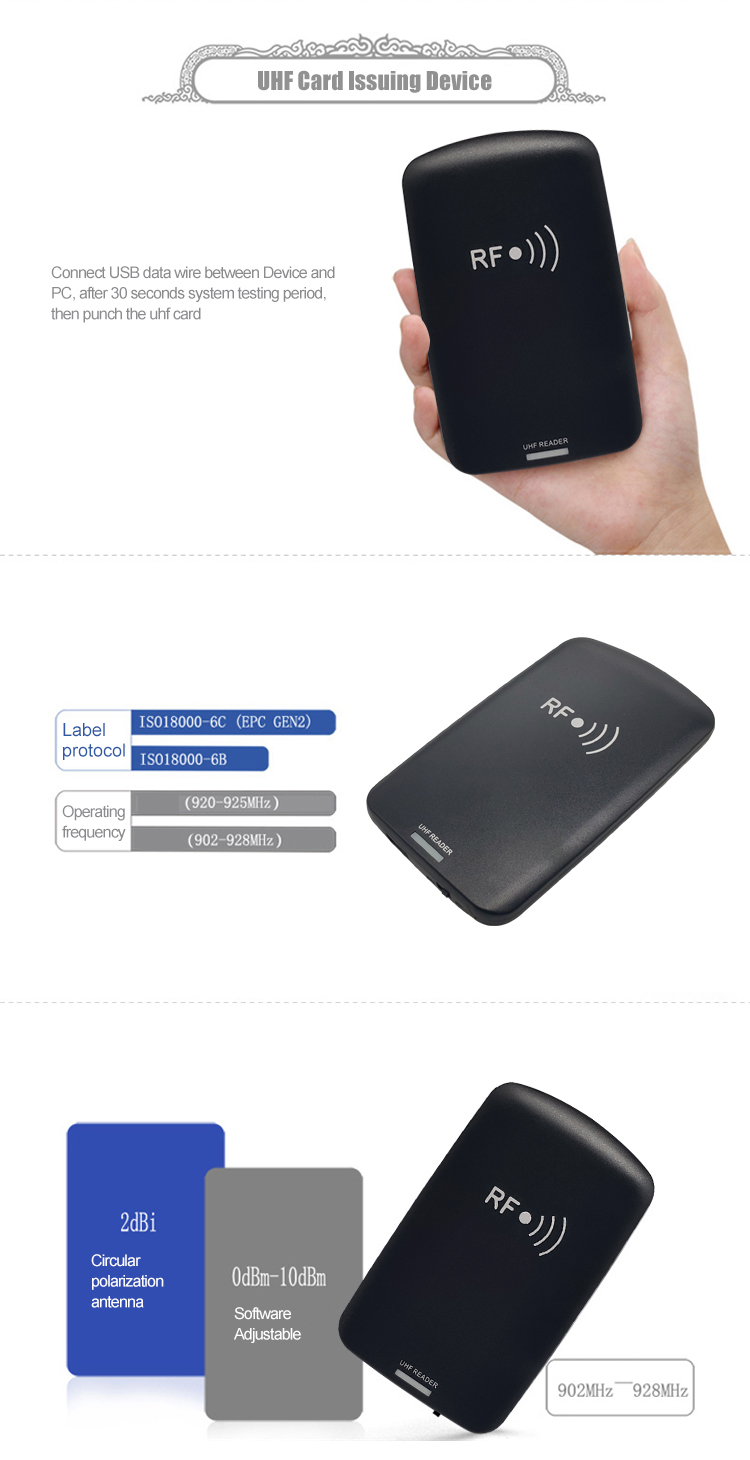 UHF RFID USB Desktop Reader Only With Keyboard Emulation Output,Intelligent Access Control ...