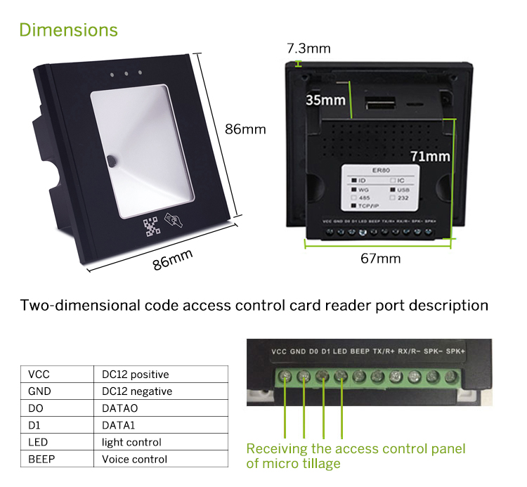 Access Controller Dynamic QR Code Reader With Wiegand Output ...