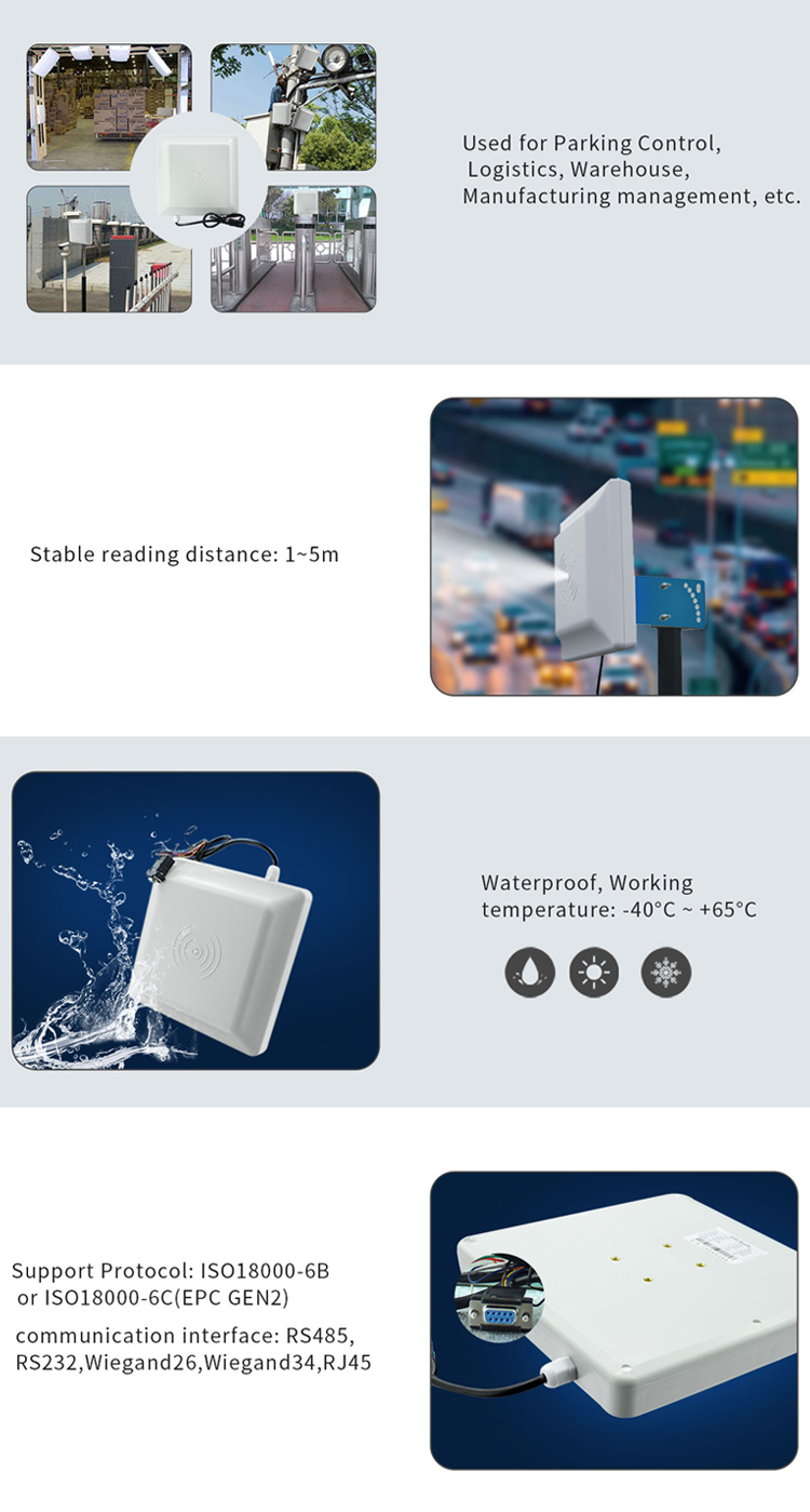 OEM Manufacturer UHF RFID Reader 1-5m Long Range Outdoor Wiegand Output ...