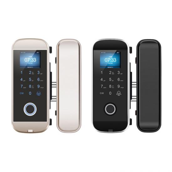 OEM Manufacturer Fingerprint Glass Door Lock Built In Time Attendance ...