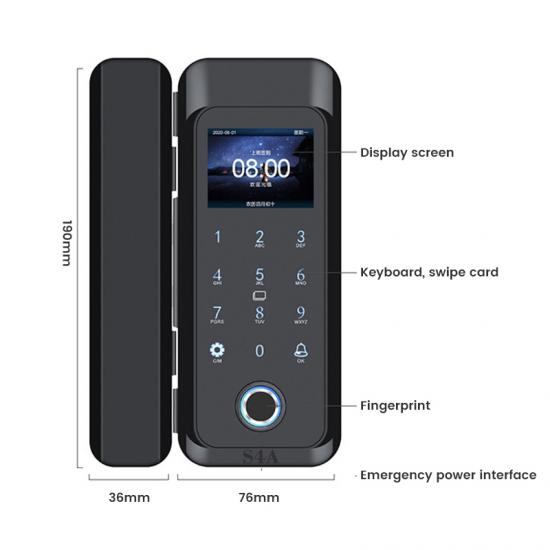 Fingerprint Double And Single Sliding Glass Door Lock,Intelligent ...