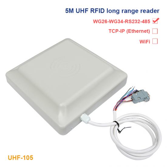 UHF RFID Reader 1-5m Long Range Outdoor Wiegand Output UHF Integrated ...