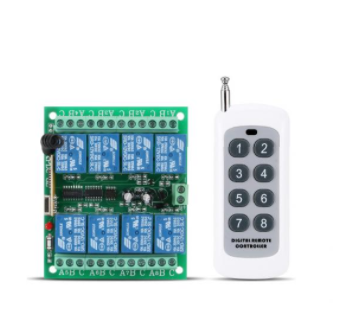 12V Relay Remote Switch Wireless RF Remote Control Switch 8 Channel ...